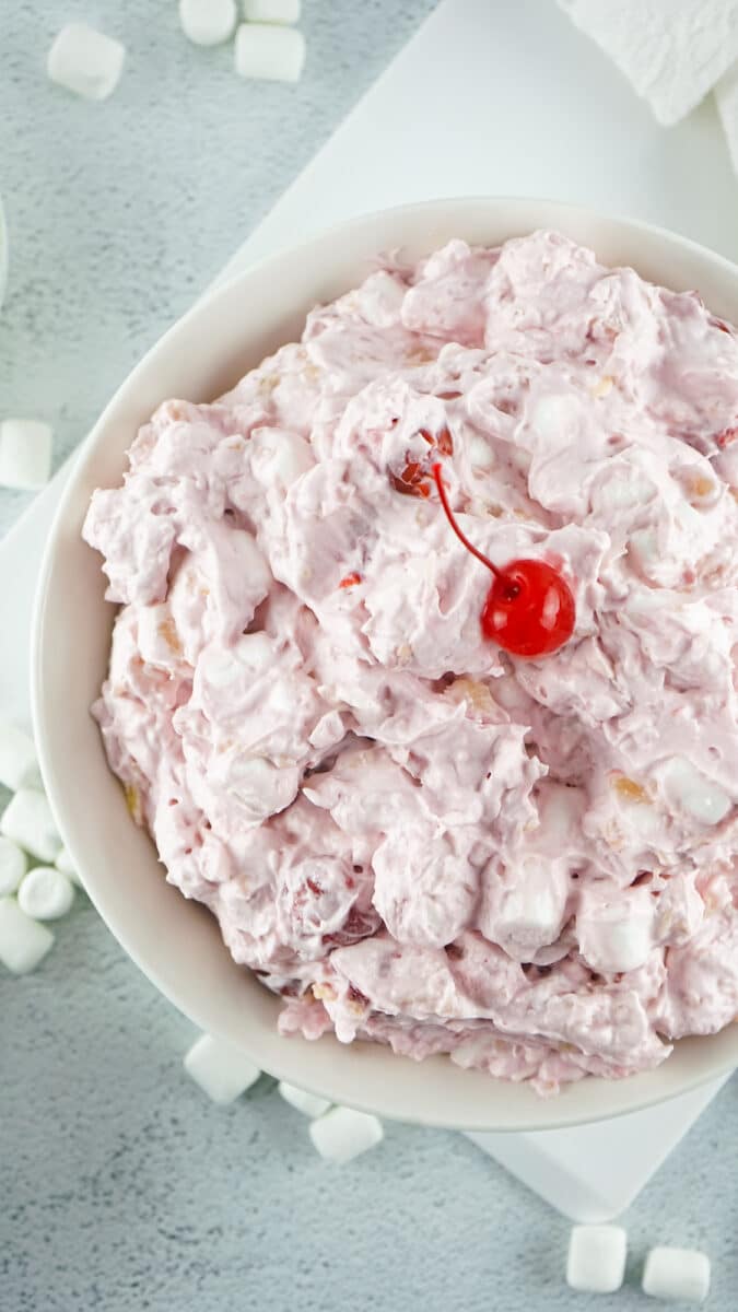 Cherry Fluff Salad Recipe - Couch Potato Camping
