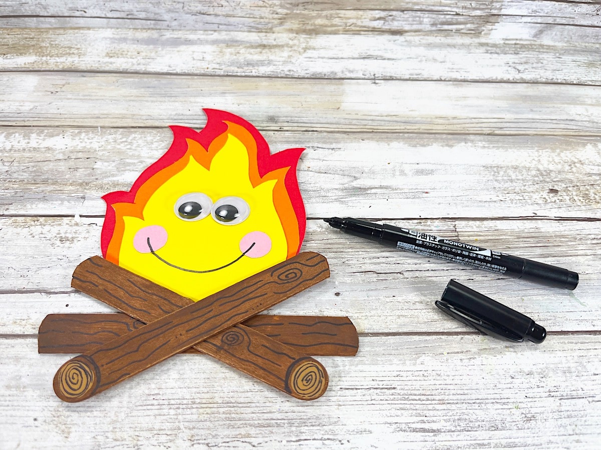 Easy Popsicle Stick Campfire Craft for Kids - Couch Potato Camping