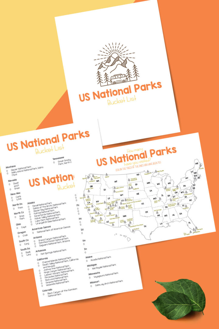 Printable U.S. National Parks Map and Checklist - Couch Potato Camping