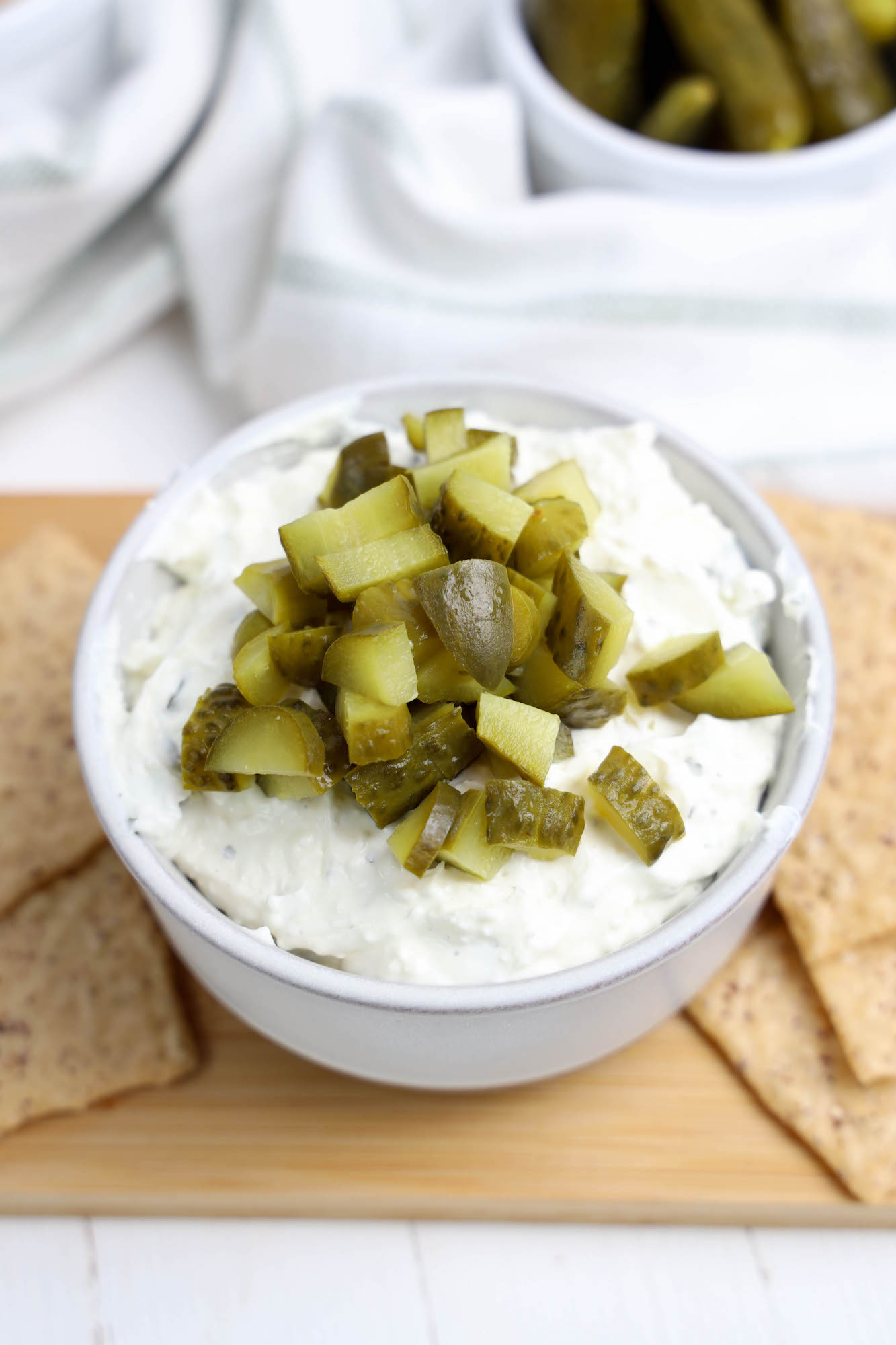 4-Ingredient Tangy Dill Pickle Dip - Couch Potato Camping