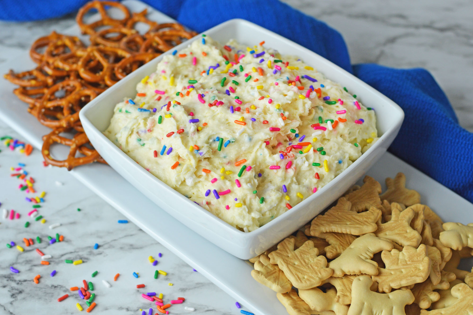 3-Ingredient Dunkaroo Dip (Funfetti Cake Batter Dip) - Couch Potato Camping