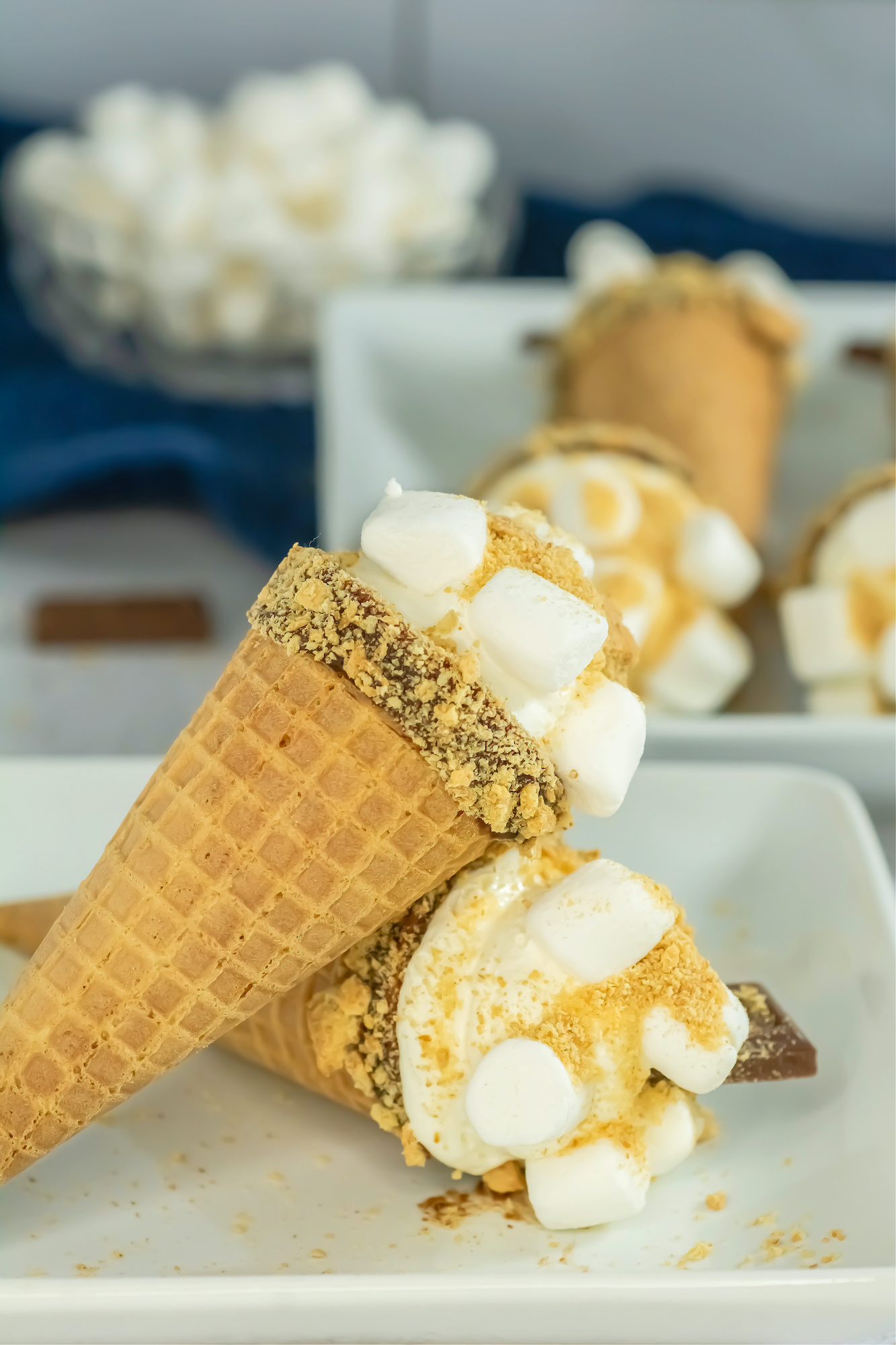 S'mores Cheesecake Cones (Easy No-Bake Recipe!) - Couch Potato Camping
